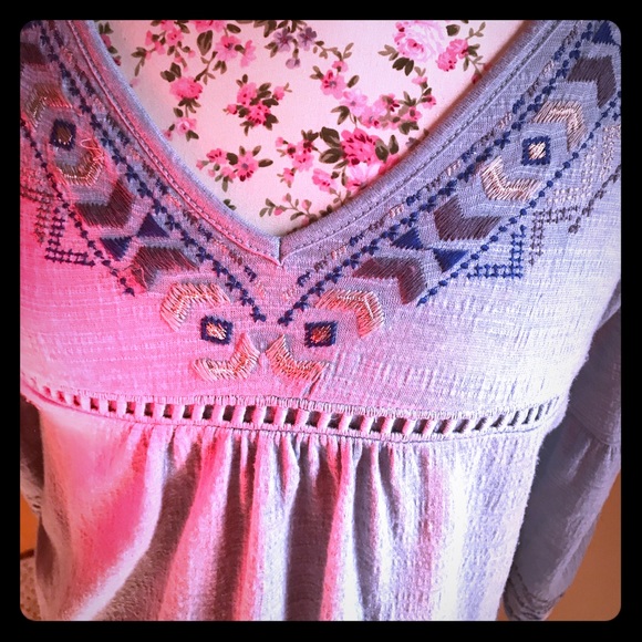 Knox Rose | Tops | Cold Shoulder With Embroidered Designs | Poshmark